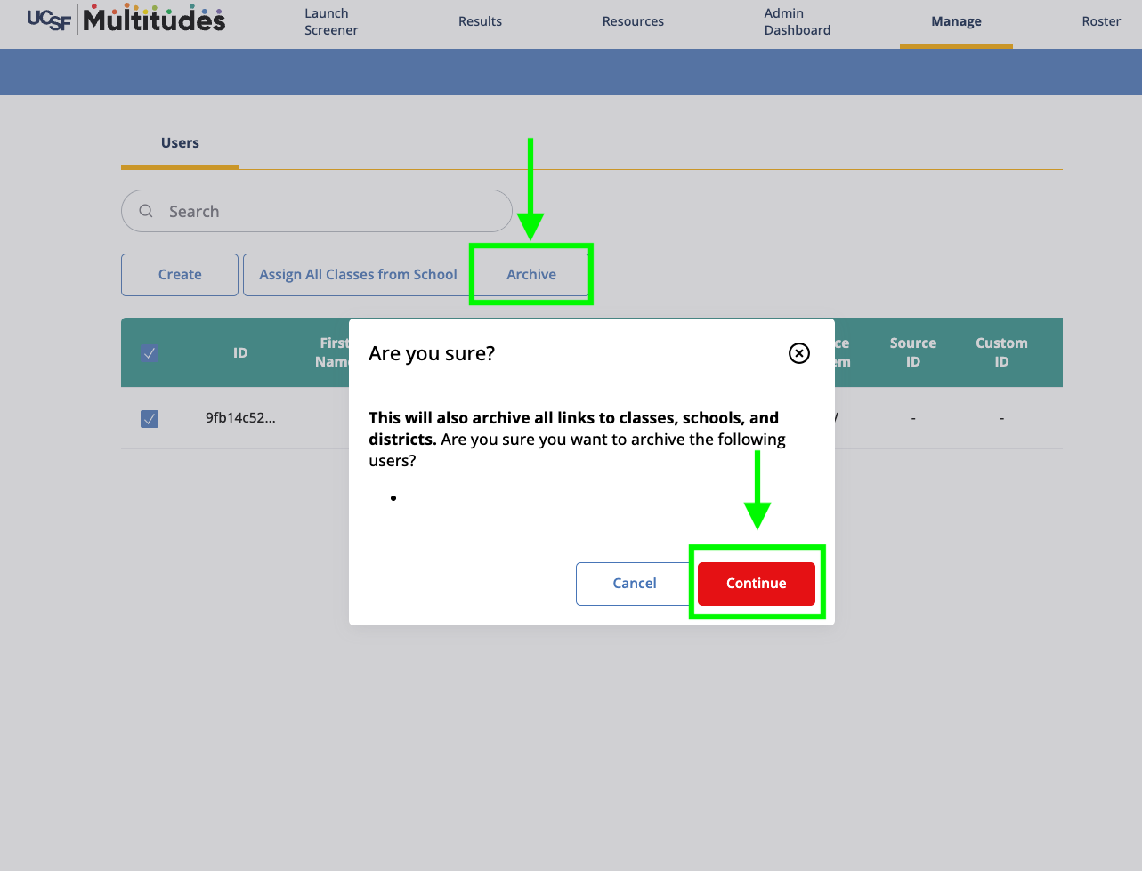 Using the Archive button – UCSF Multitudes